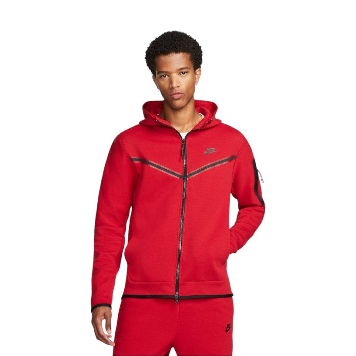 Poleron Nike Tech Fleece Full-Zip Gym Red/Black – Jorniex